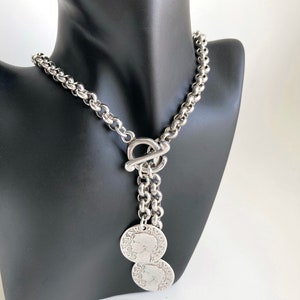 Antique Silver Necklace,silver Necklace,chunky Bold Necklace, Silver ...