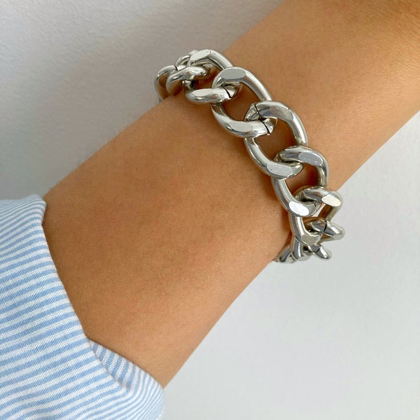Wide Link Bracelet - Etsy