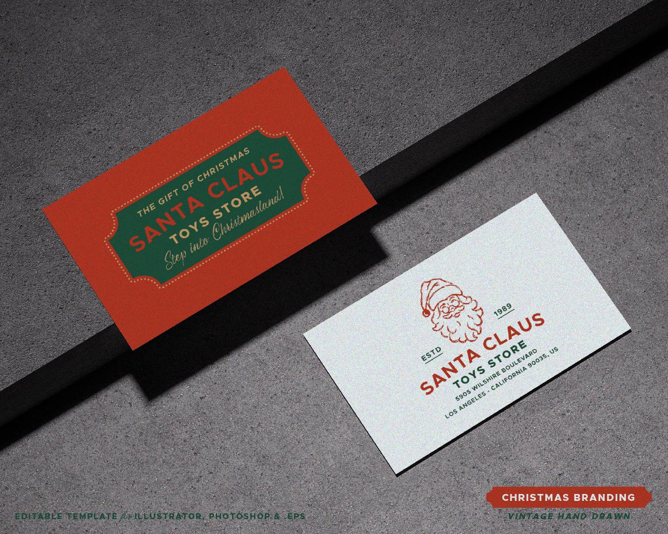 8 Christmas Editable Logo Template Vintage Branding Logo Kit - Etsy