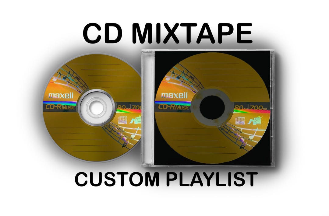Make Your Own CD Mixtape Compact Disc Classic Gold Design Personalized Custom Mixed Tape Perfect ...