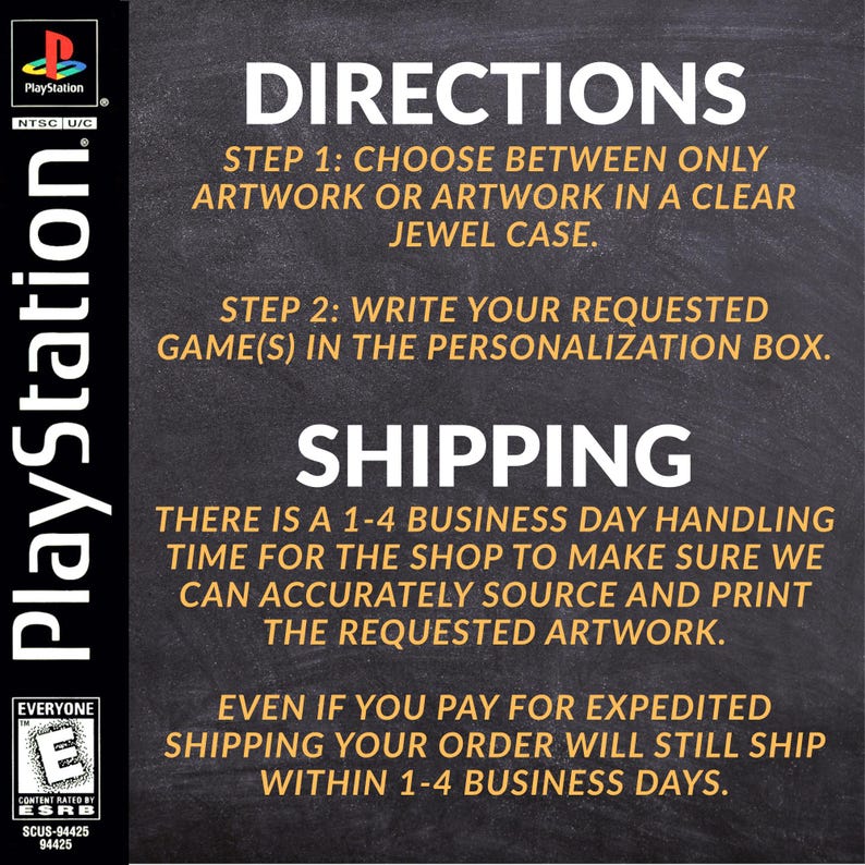 PS1 Custom Game Case | Reproduction Cover Art - Etsy
