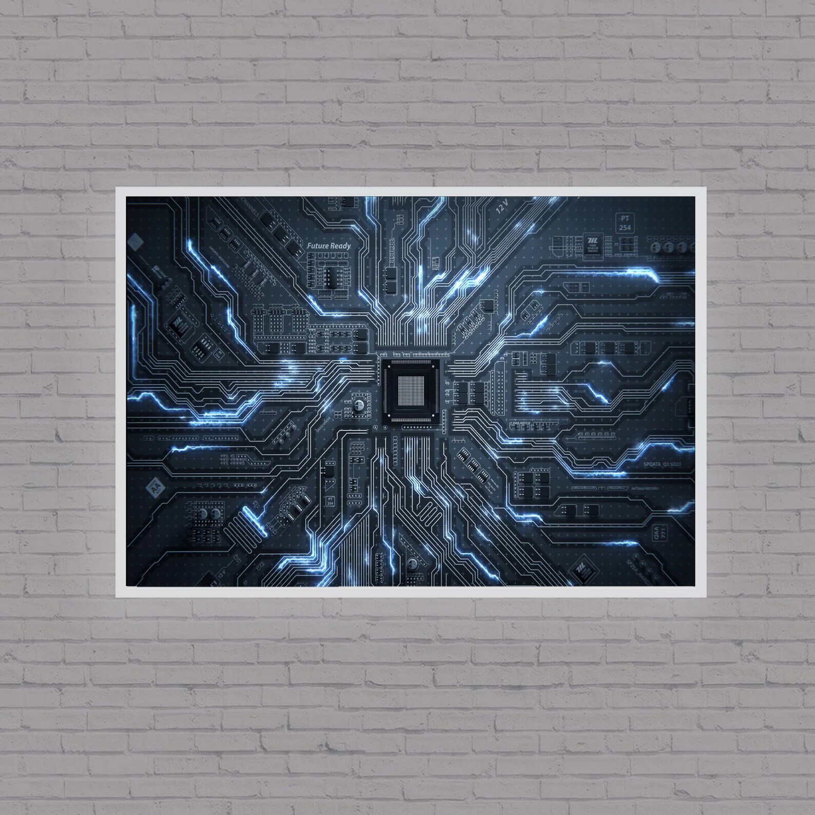 Motherboard Wall Art Canvas, Future Ready Decoration, GPU Unit Office ...