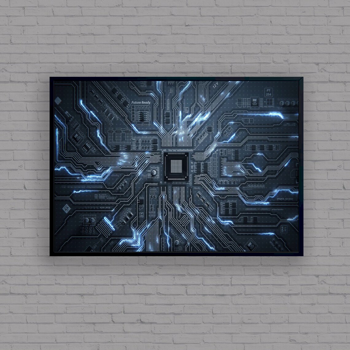 Motherboard Wall Art Canvas, Future Ready Decoration, GPU Unit Office ...