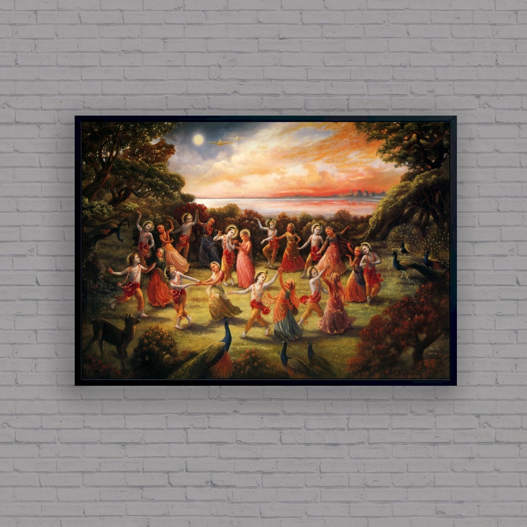 The Hare Krishna Dance, Hare Krishna Wall Art, Vaisnave Home Decor ...