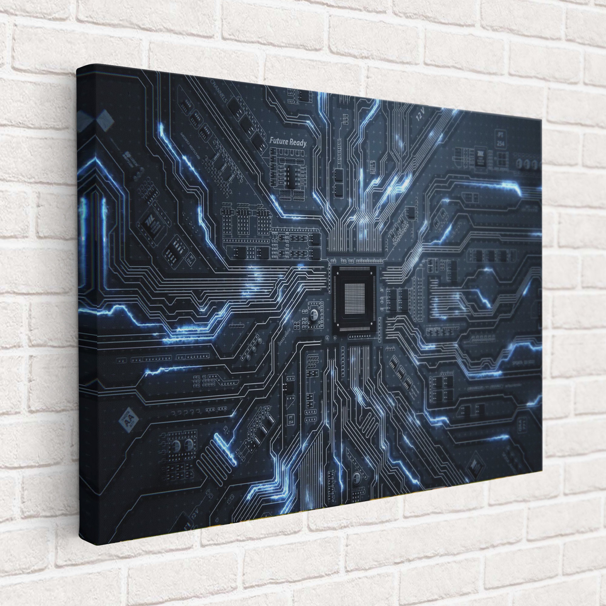 Motherboard Wall Art Canvas, Future Ready Decoration, GPU Unit Office ...