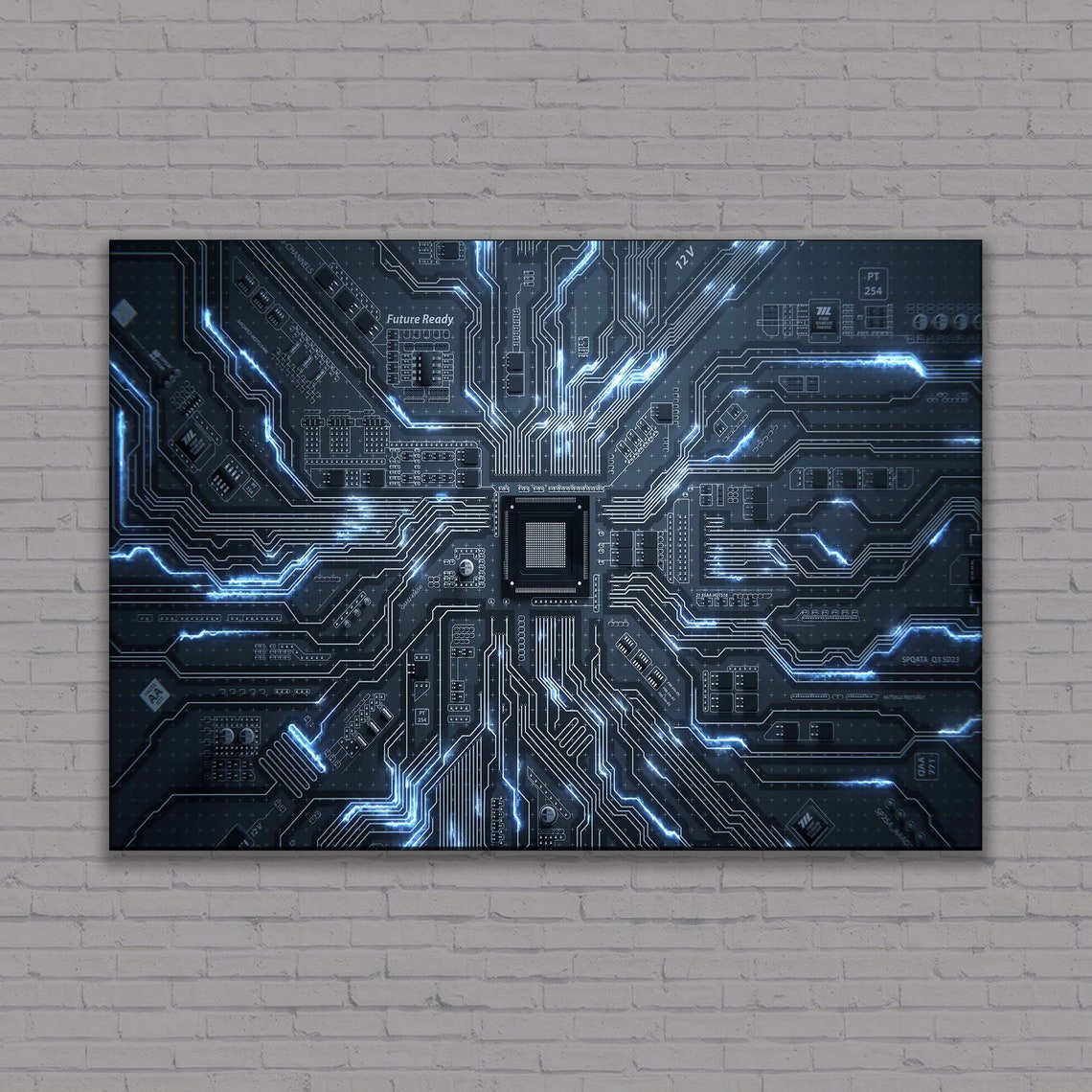 Motherboard Wall Art Canvas, Future Ready Decoration, GPU Unit Office ...