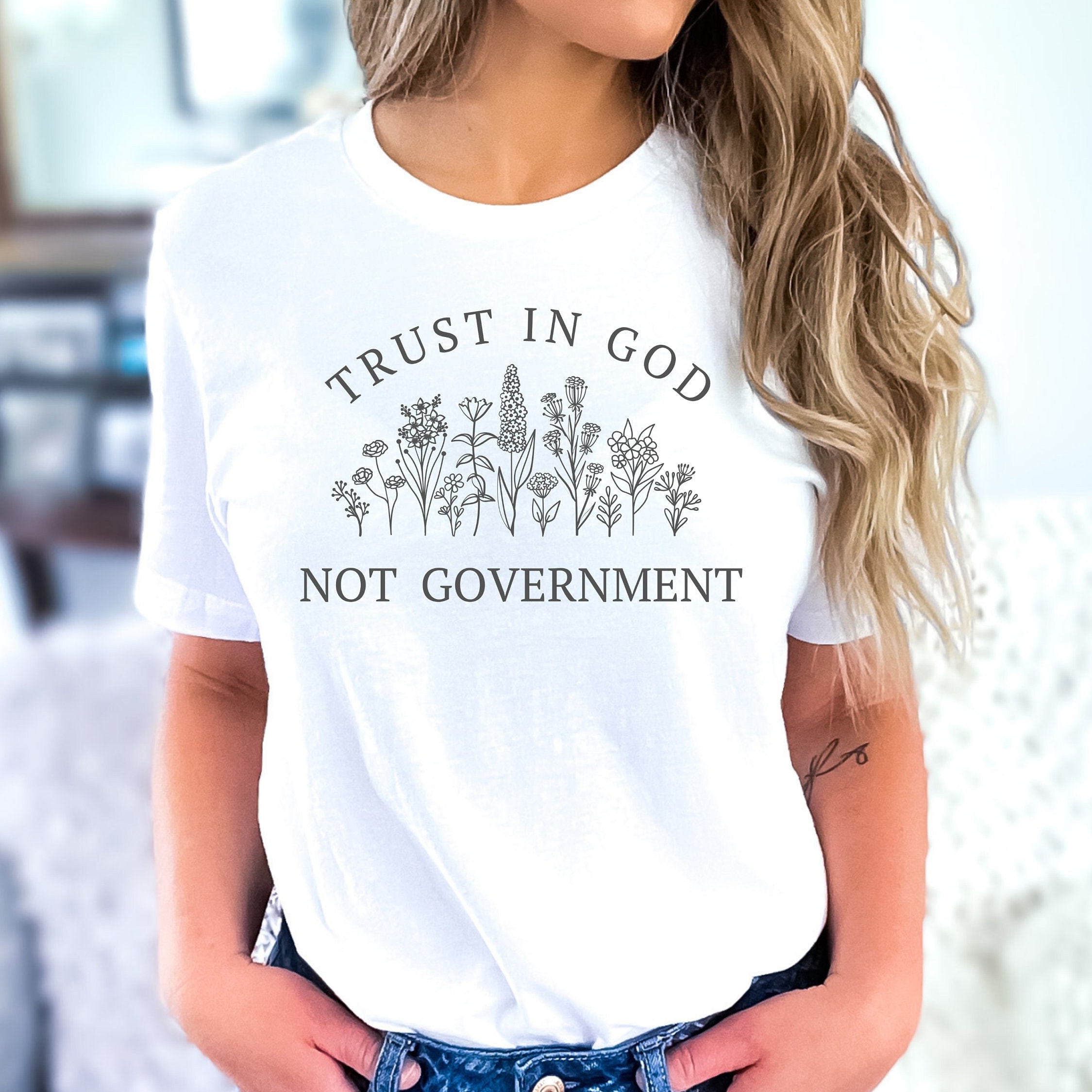 Trust God Not Government Faith Religious Bible Shirt Conservative Shirt ...