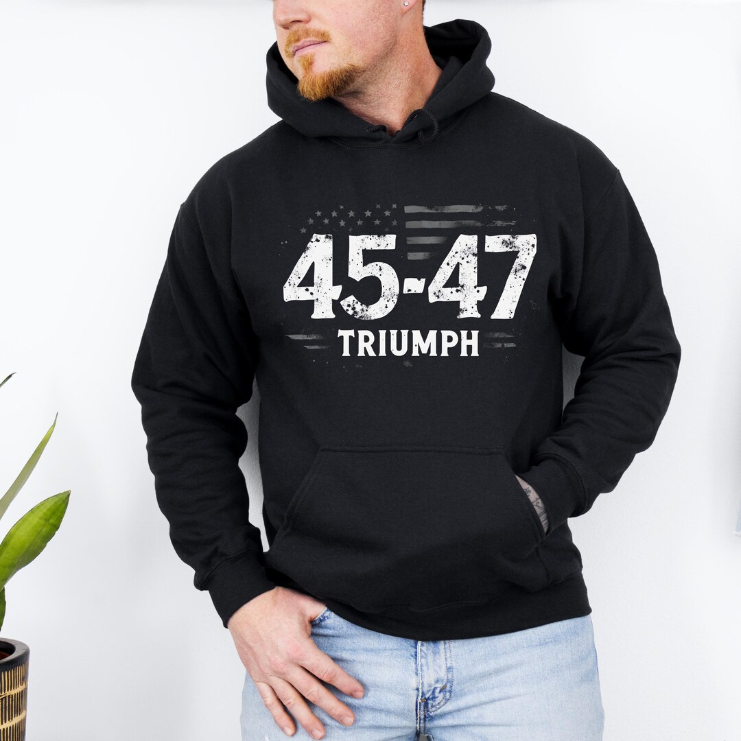 45 47 Triumph American Flag Stealth Hoodie Men Trump Won President ...