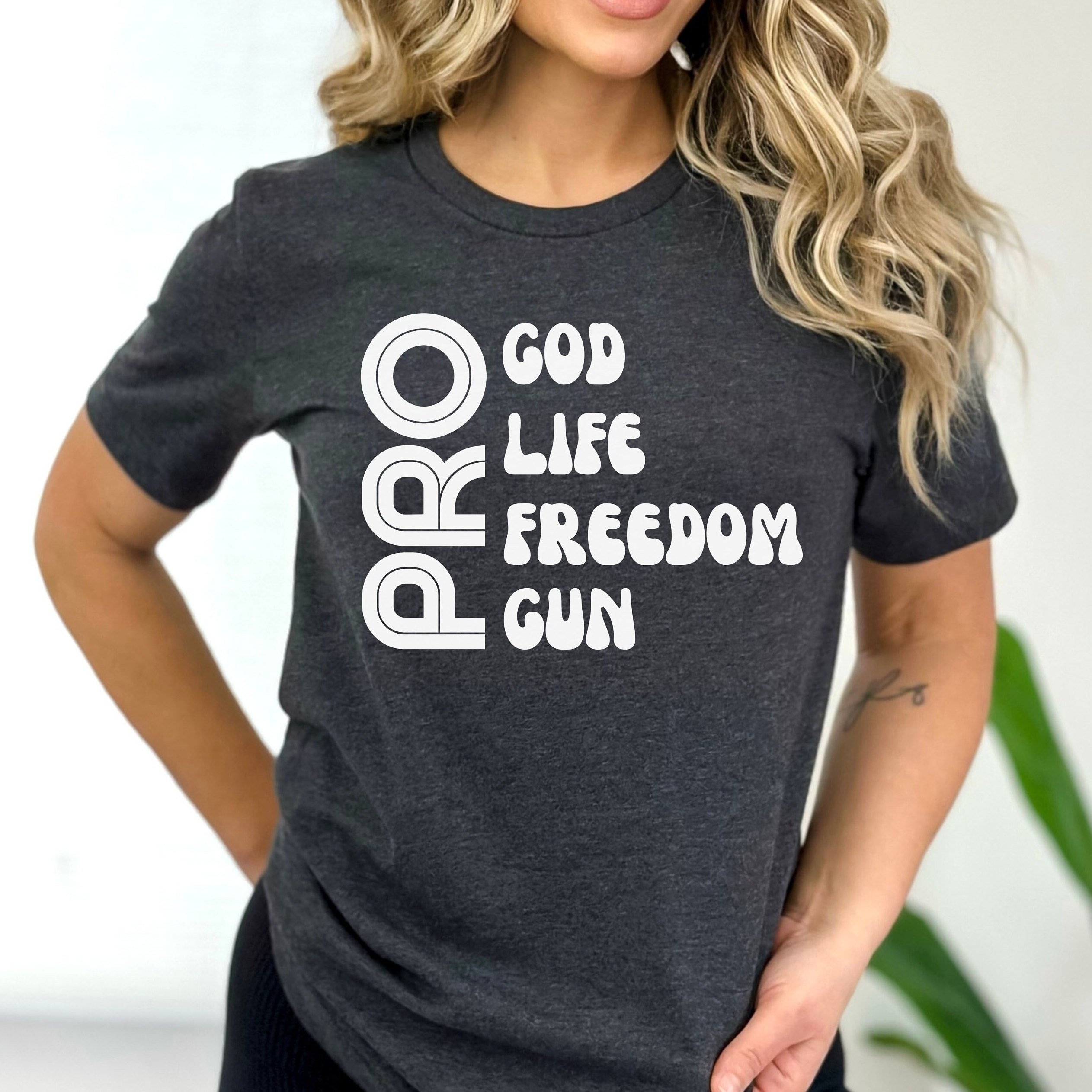 Pro God Life Freedom Gun Shirt for Women Conservative Libertarian MAGA ...