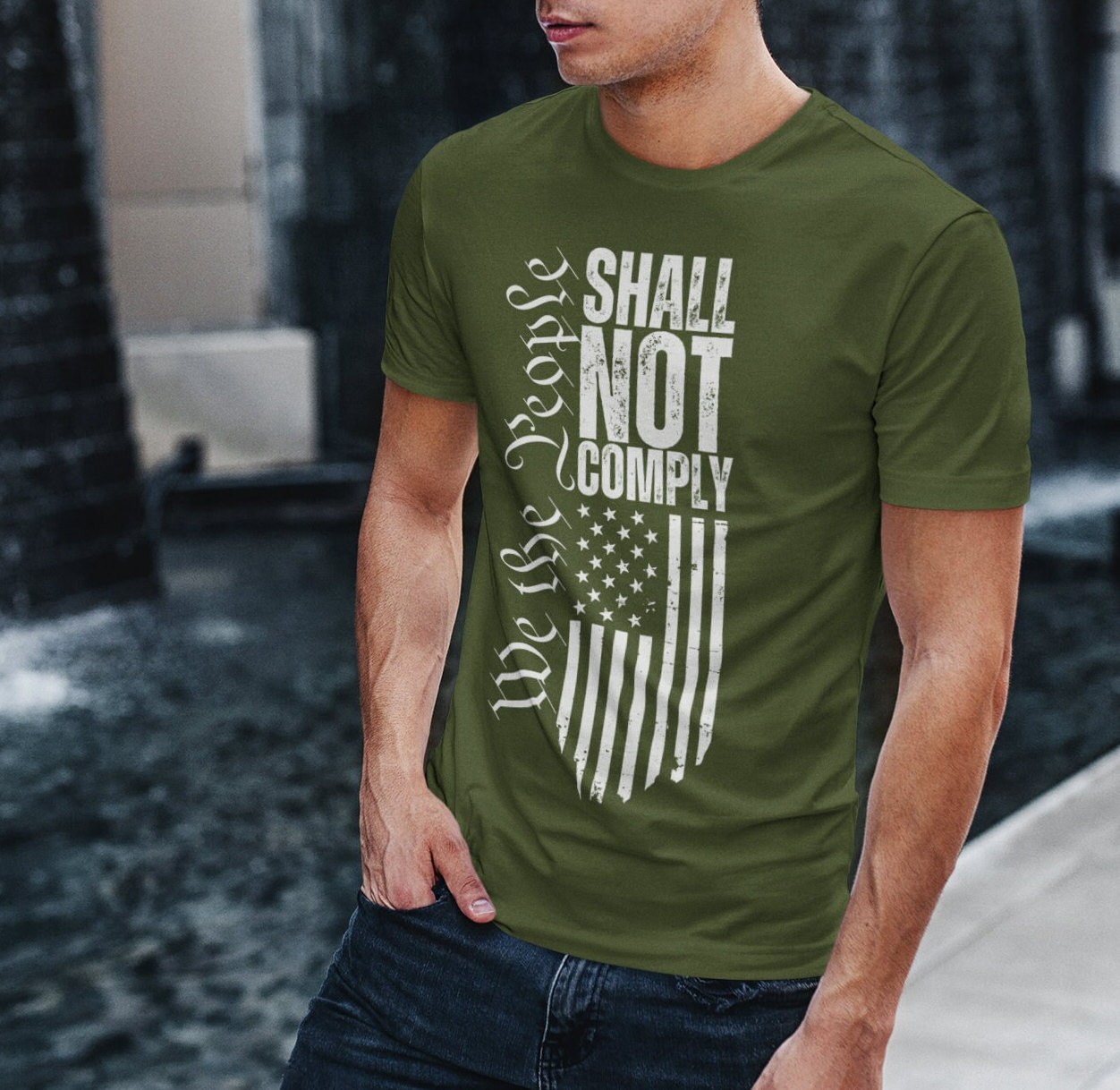 We the People Shall Not Comply Flag T-shirt Will Not Comply With ...