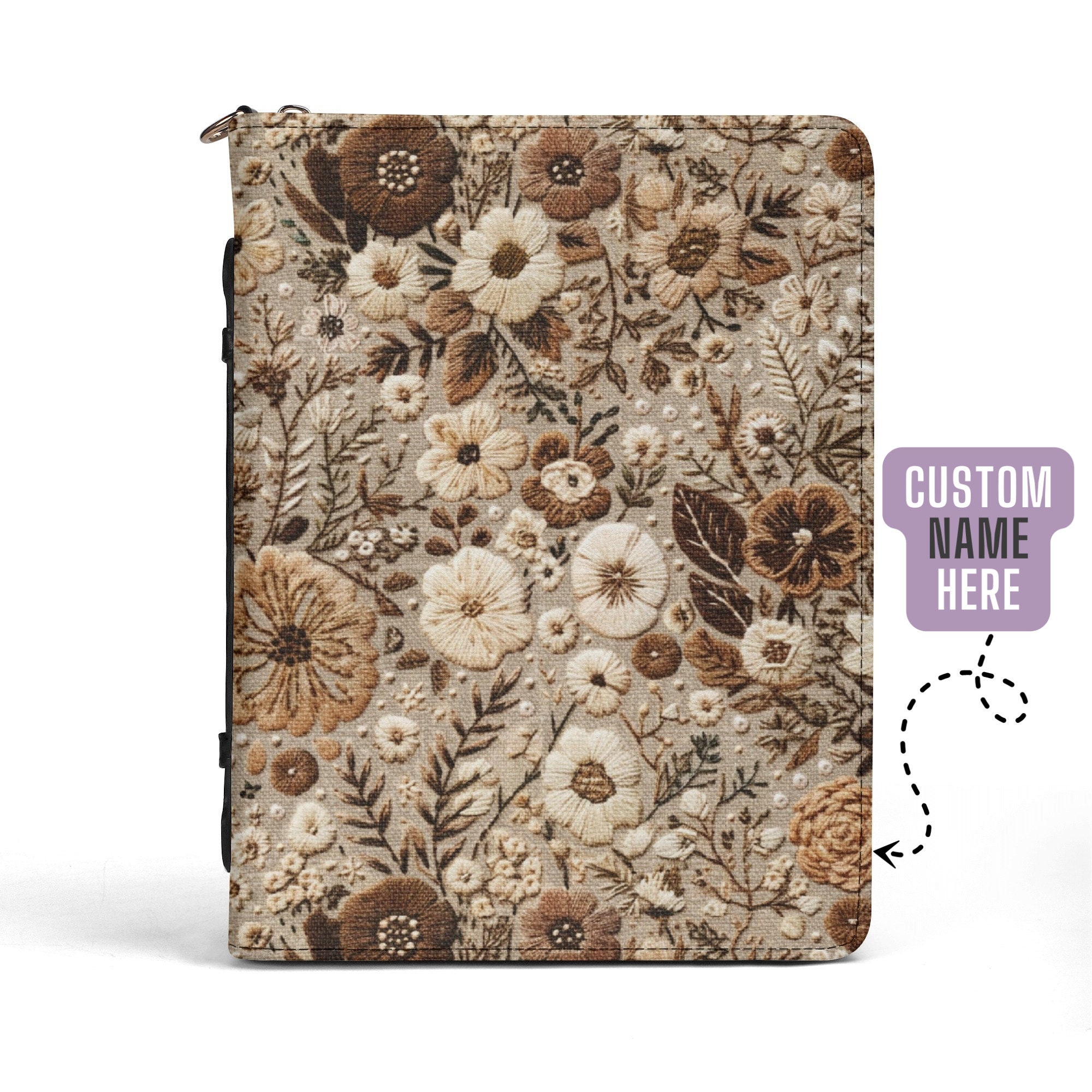 Boho Hazel Bible Cover, Custom Bible Cover Floral, Christian Gift, PU ...