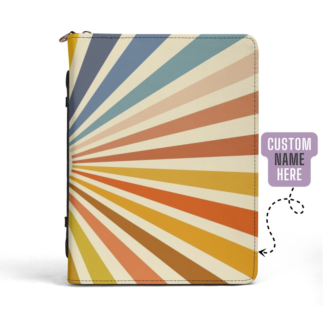 Retro Sunbeams Bible Cover Personalized, Custom Bible Cover, Christian ...