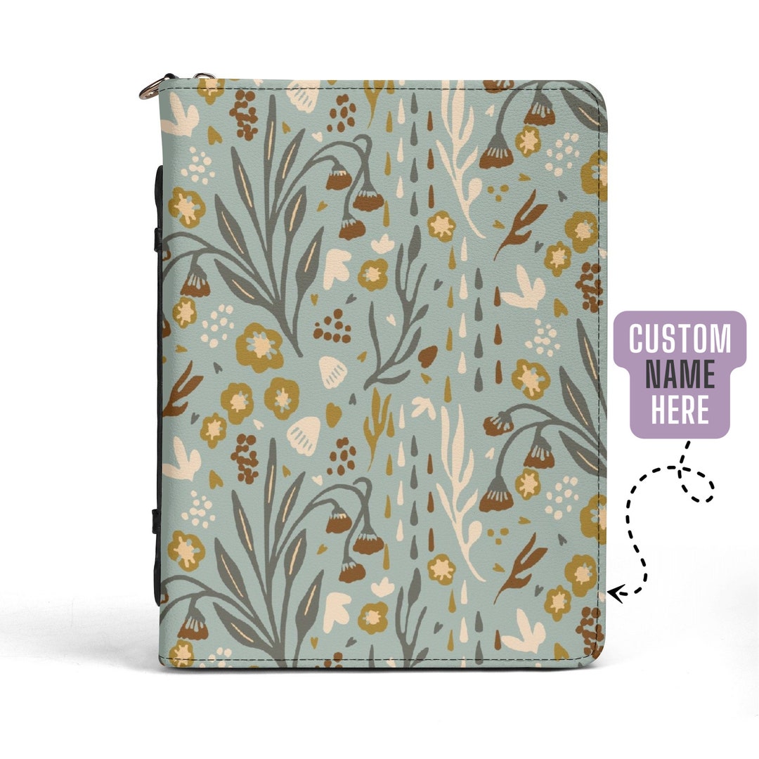 Sage Floral Bible Cover Personalized, Custom Bible Cover Green, Boho ...