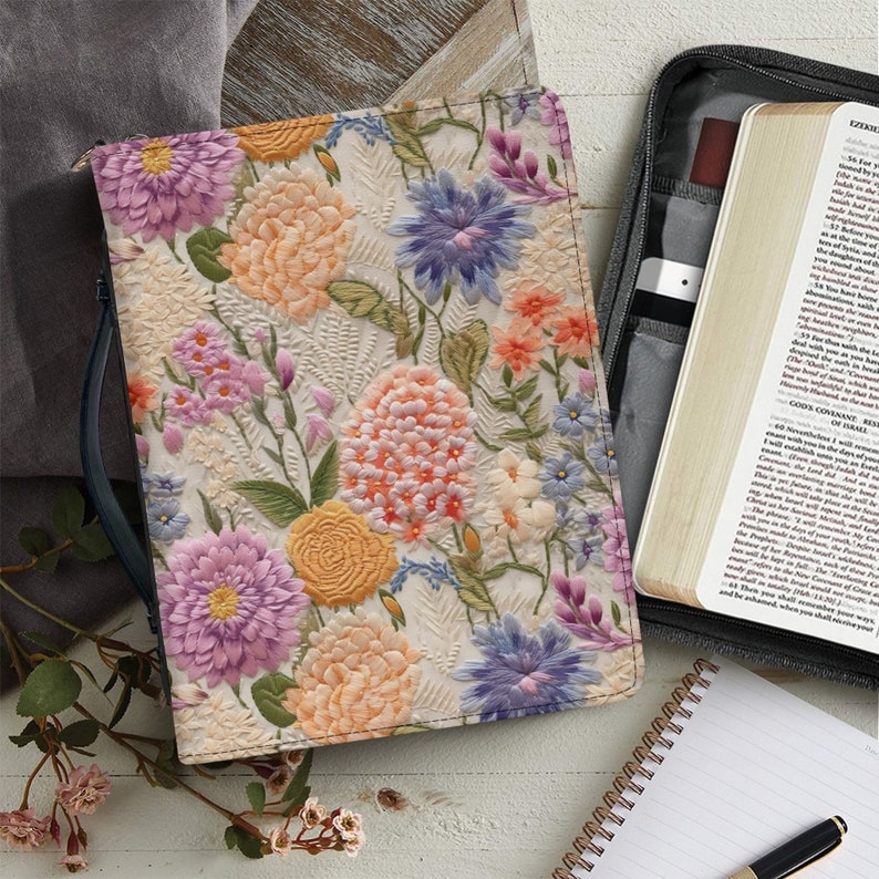 Hydrangea Bible Cover Cute, Custom Bible Cover for Women, Boho Floral ...