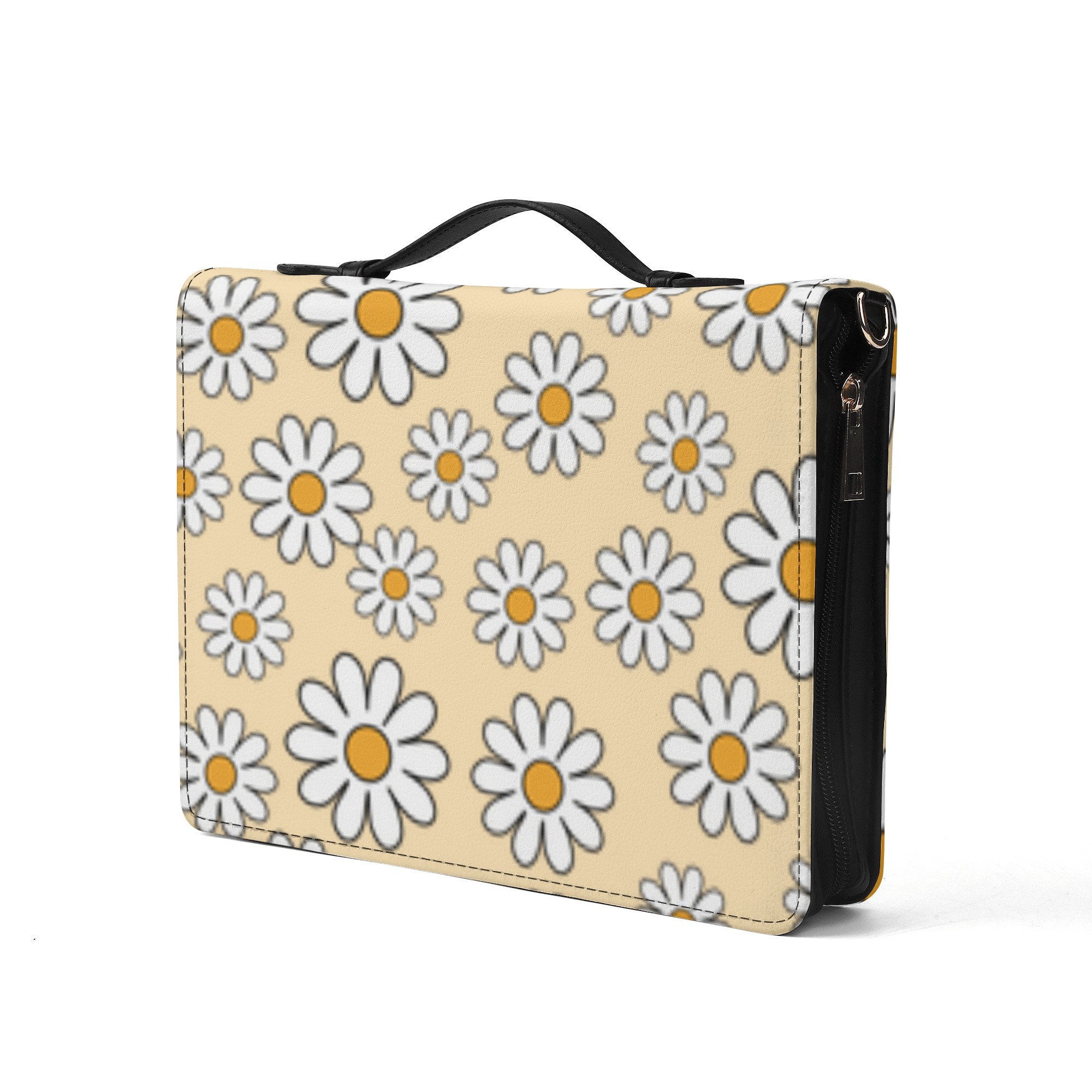 Daisy Cream Bible Cover, Boho Christian Gift for Her, Vegan Leather ...