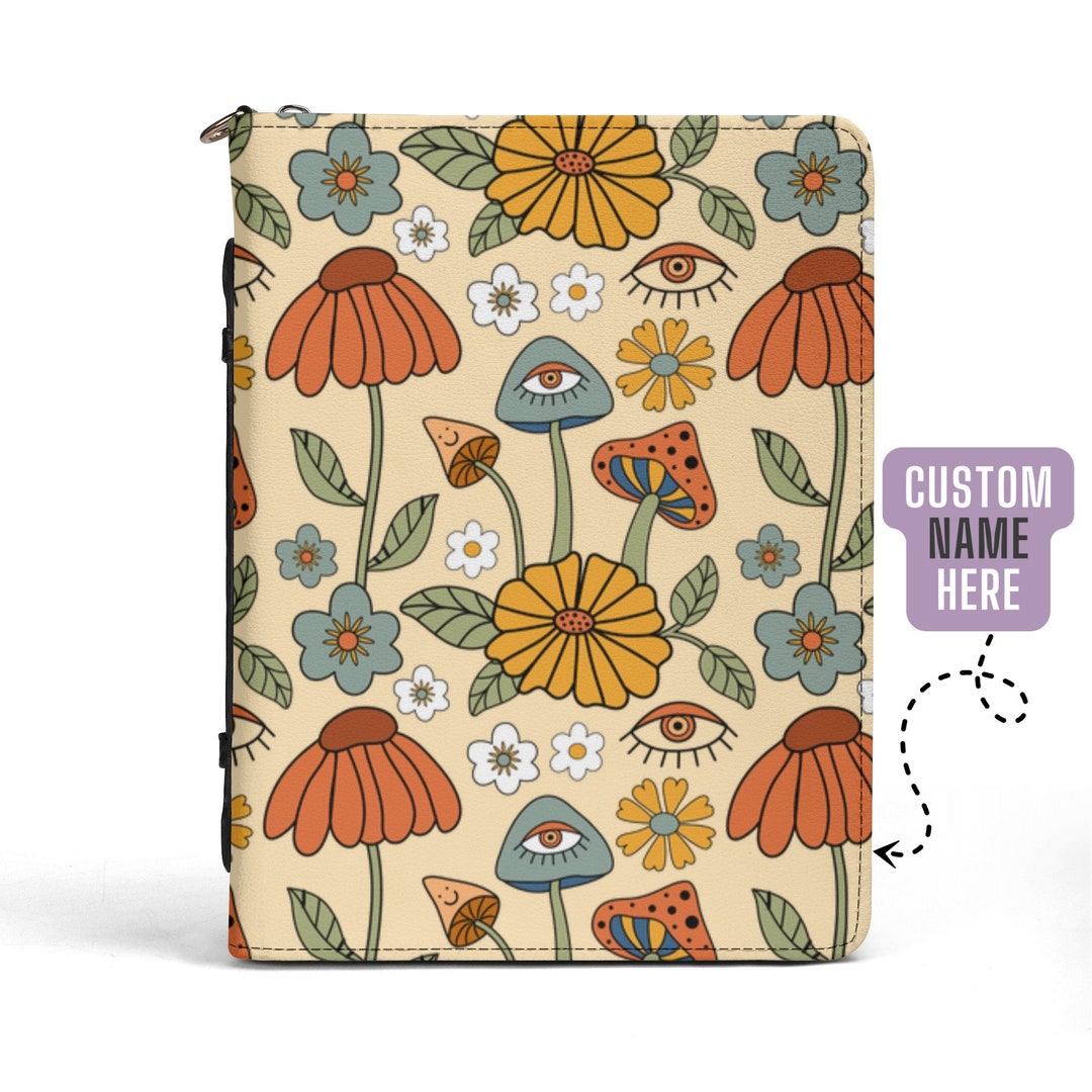 Bible Cover Cream, Retro Mushroom Custom Bible Cover, Christian Gift ...