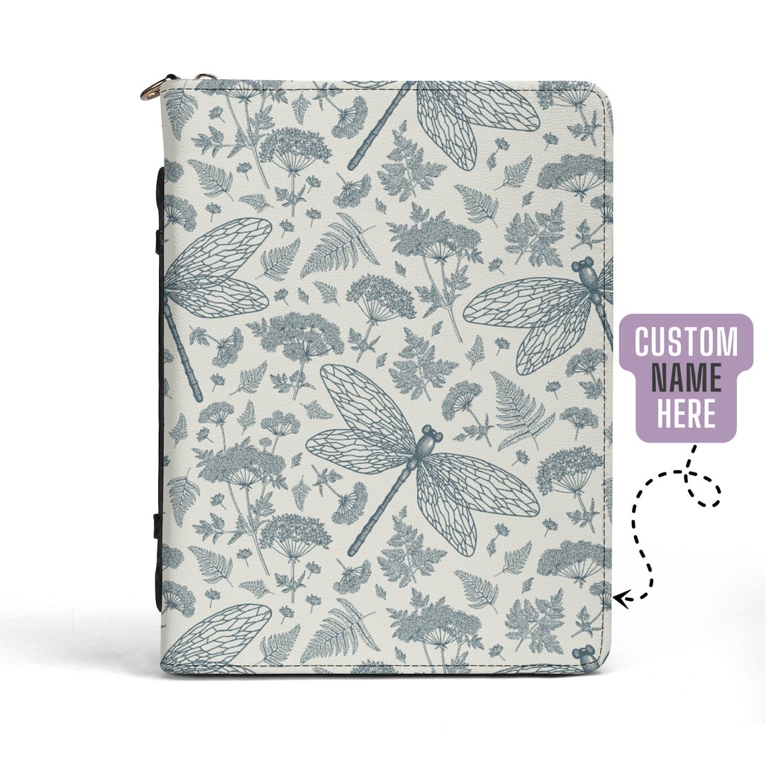 Dragonfly Bible Cover, Custom Bible Cover Floral, Boho Christian Gift ...