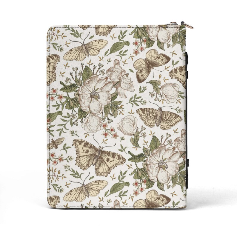 Moth Wildflowers Custom Bible Cover, Boho Christian Gift for Her ...