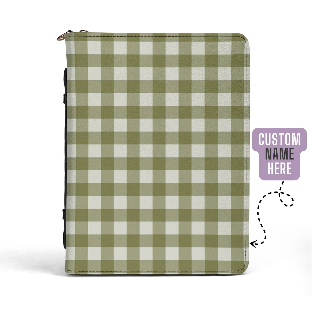 Green Gingham Bible Cover Personalized, Custom Bible Cover, Christian ...