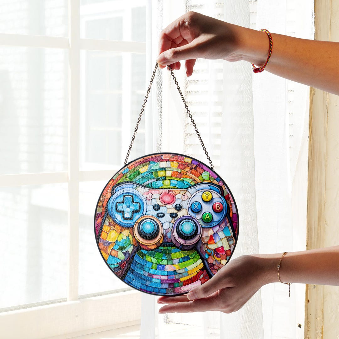 Gamer Stained Glass Suncatcher: Game Room Window Decor - Etsy