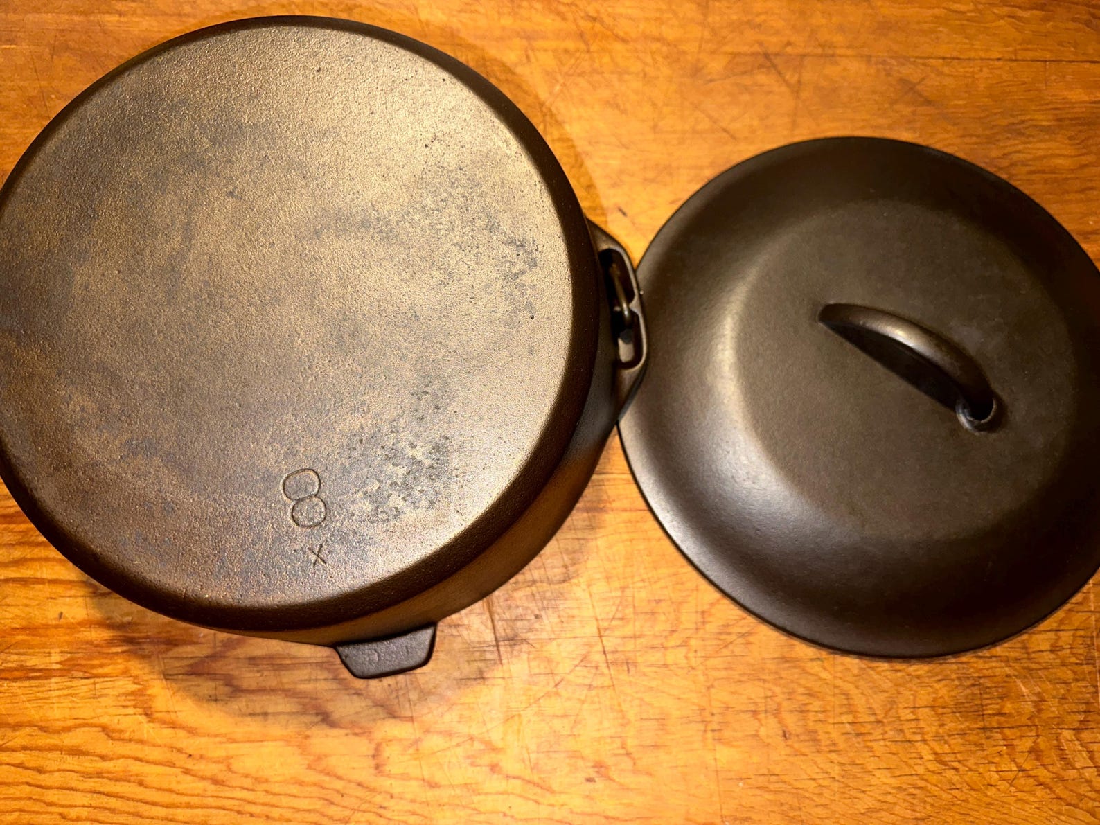 Vintage/antique Lodge 'triple Notch' Era 8 Unmarked Cast Iron Dutch ...