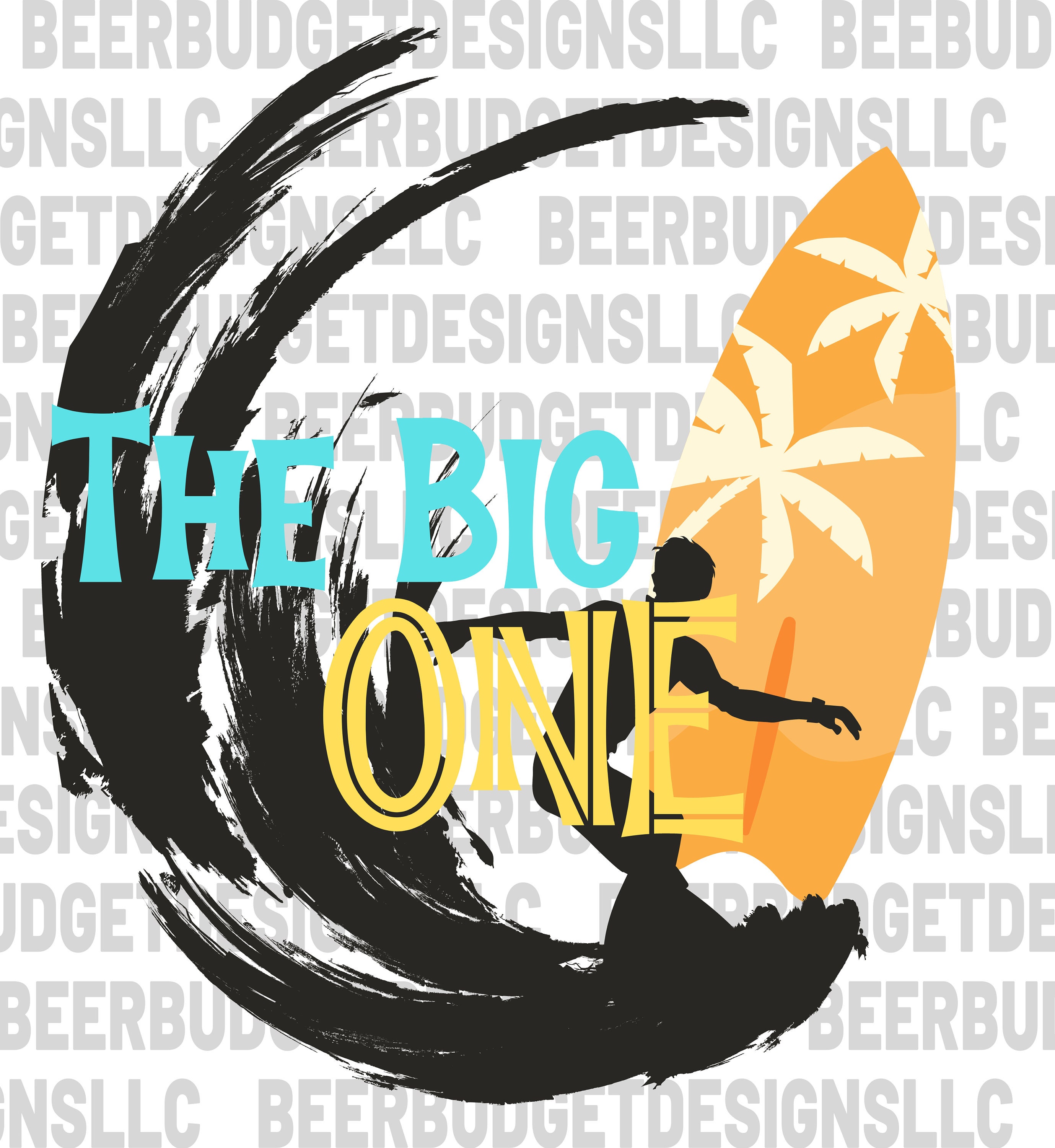 The Big One Big Kahuna 1st Birthday PNG SVG Full Color Sublimation ...