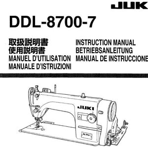 JUKI DDL-8700-7 Instruction Manual/betriebsanleitung/manual De ...