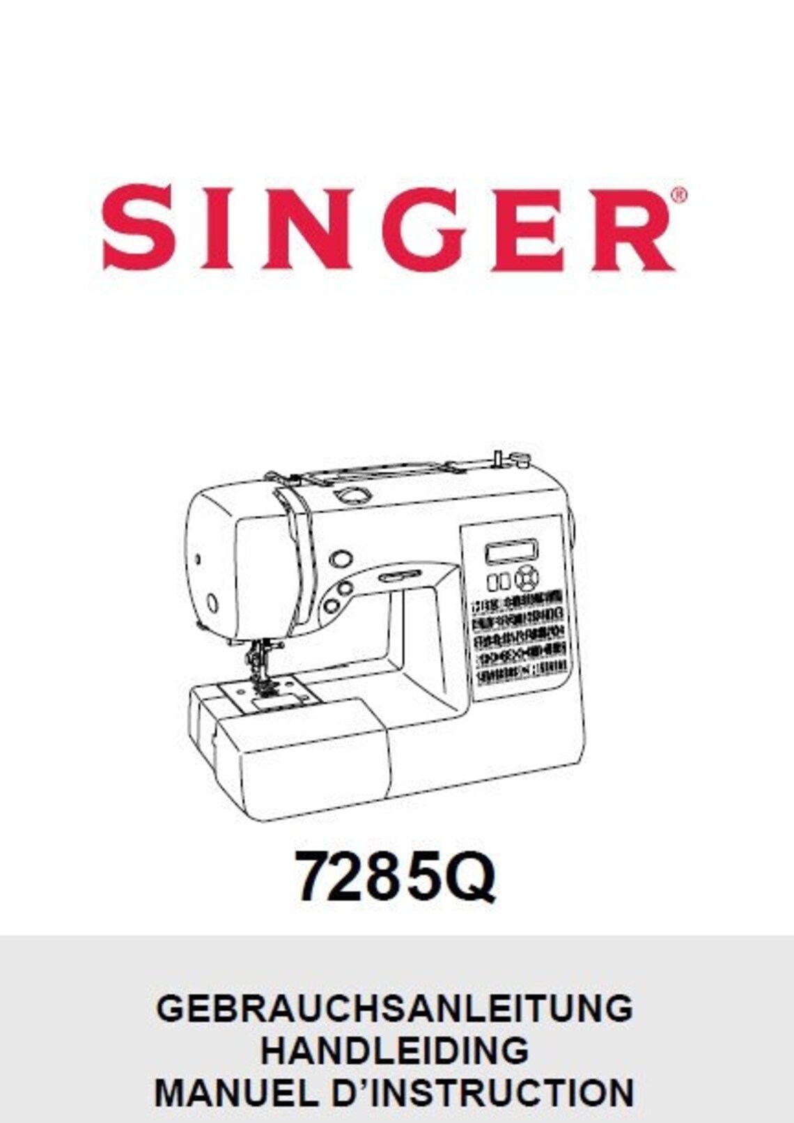 SINGER 7285Q PATCHWORK GEBRAUCHSANLEITUNG Nahmaschine Deutsch Nl Francais - Etsy