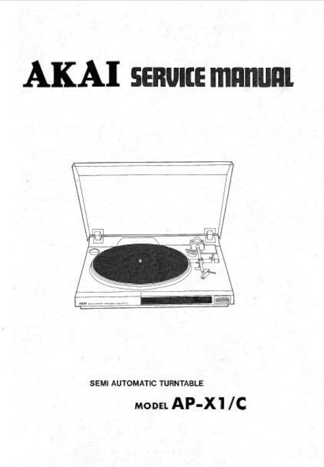 AKAI AP-X1/C Turntable Service Manual: Schematic & Parts List - Etsy
