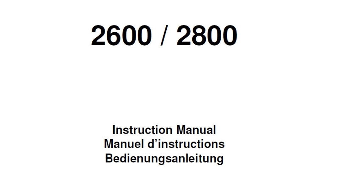 ELNA 2600 2800 Sewing Machine Instruction Manual - Etsy