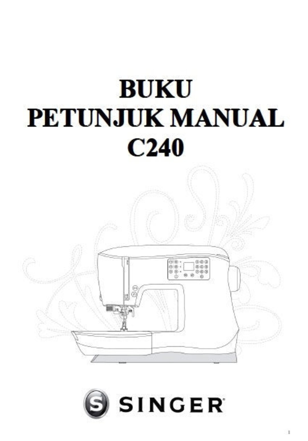 SINGER C240 FEATHERWEIGHT Buku Petunjuk Manual Sewing Machine in ...