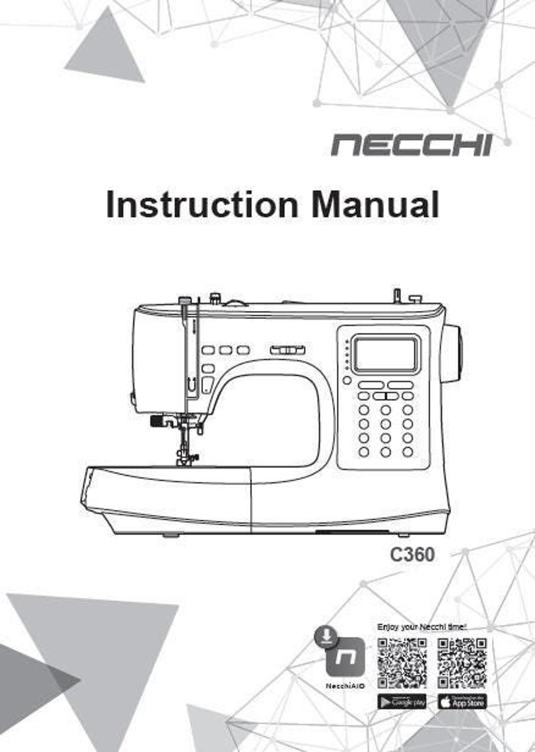 NECCHI C360 Instruction Manual Sewing Machine in English. MORE MANUALS @ Themanualsservice Dot ...
