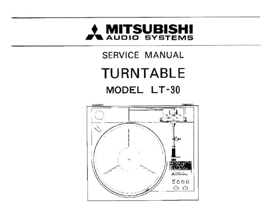 MITSUBISHI Lt-30 Service Manual Turntable 23 Pages English (PDF ...