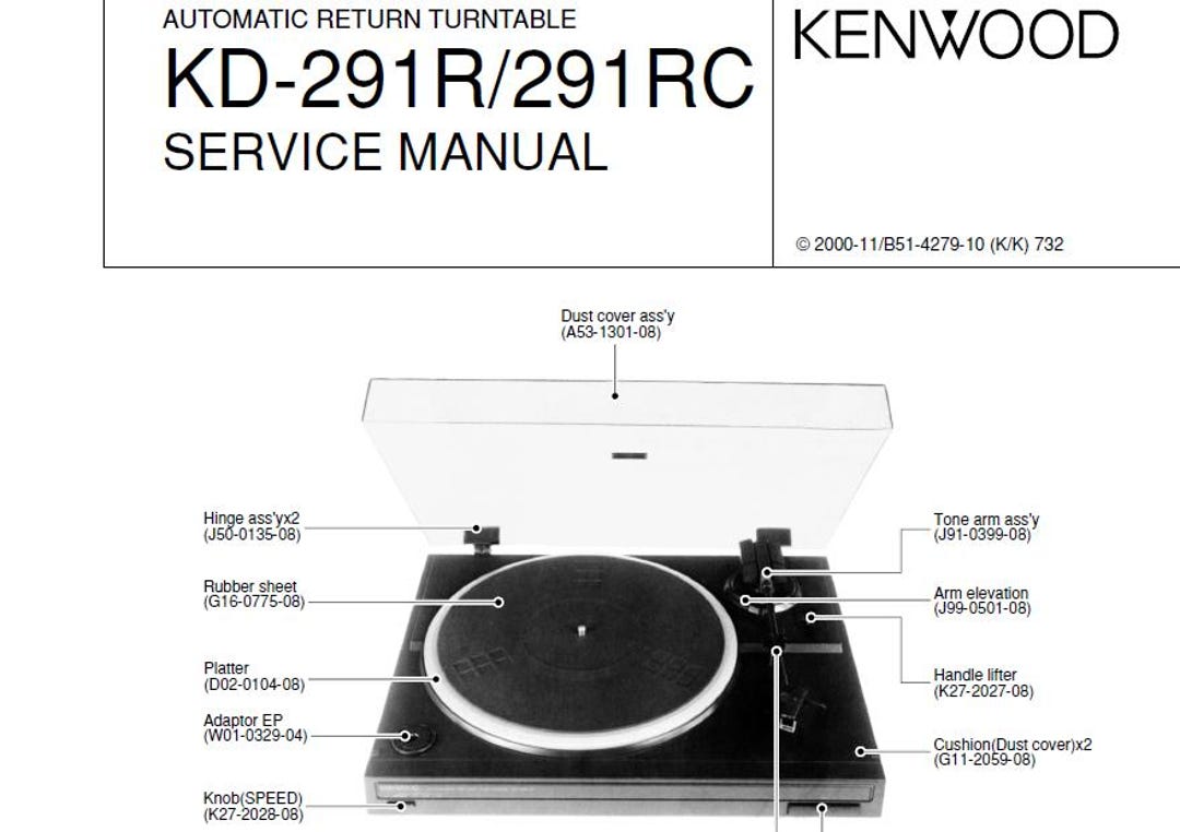 KENWOOD KD-291R Kd-291rc Service Manual Automatic Return Turntable in ...
