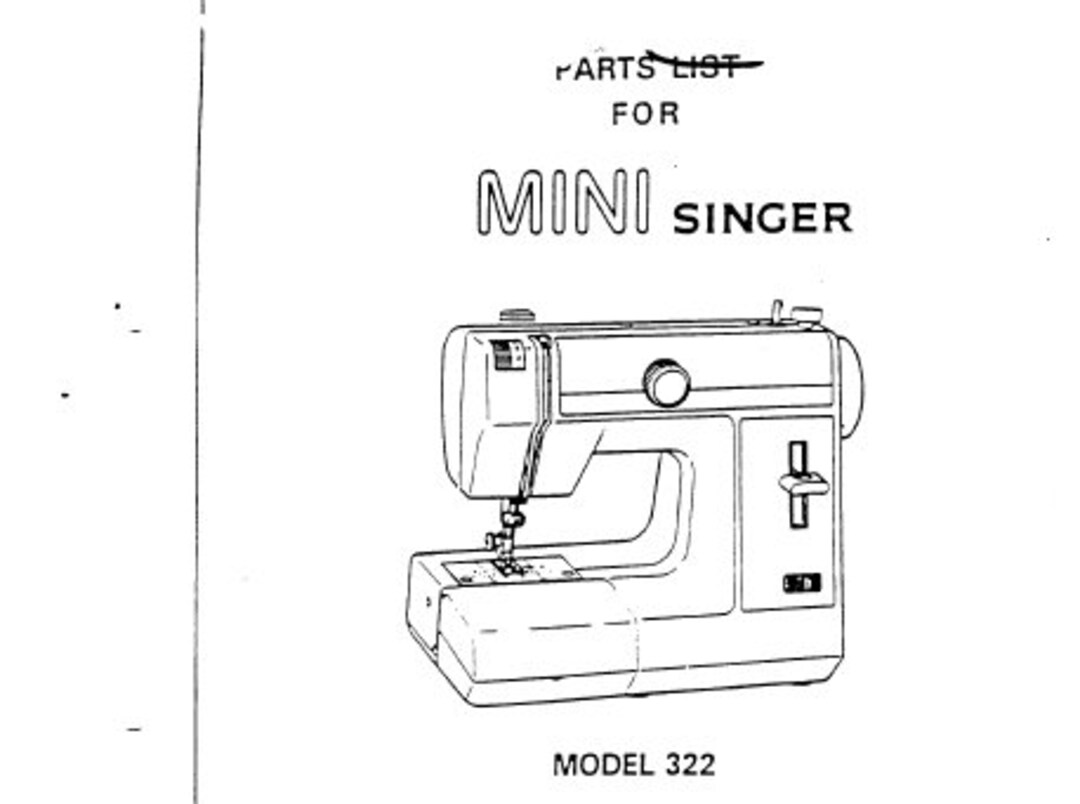 SINGER 322 MINI Parts List Sewing Machine in ENGLISH - Etsy