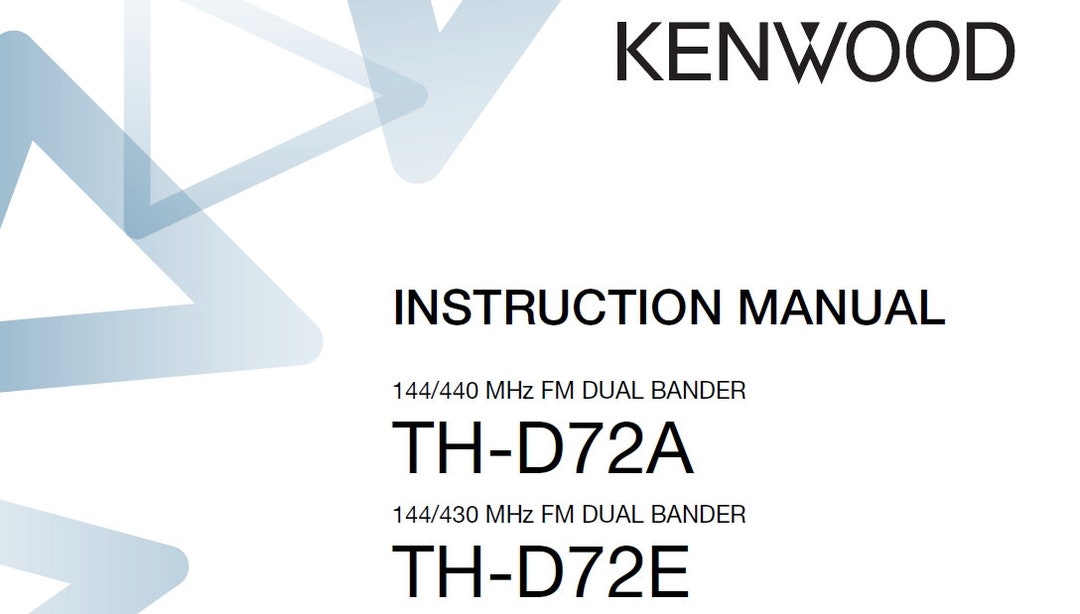 KENWOOD TH-D72A/TH-D72E Instruction Manual - Etsy