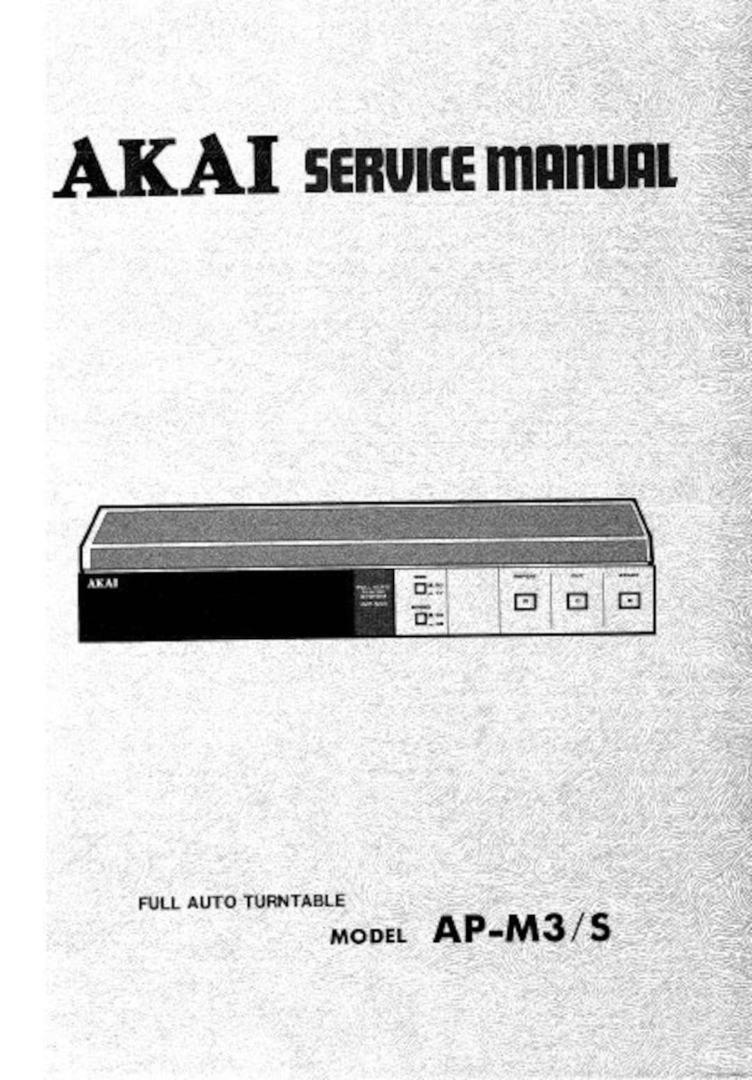 AKAI AP-M3/M3S Turntable Service Manual: Pcbs, Schematic (english) - Etsy