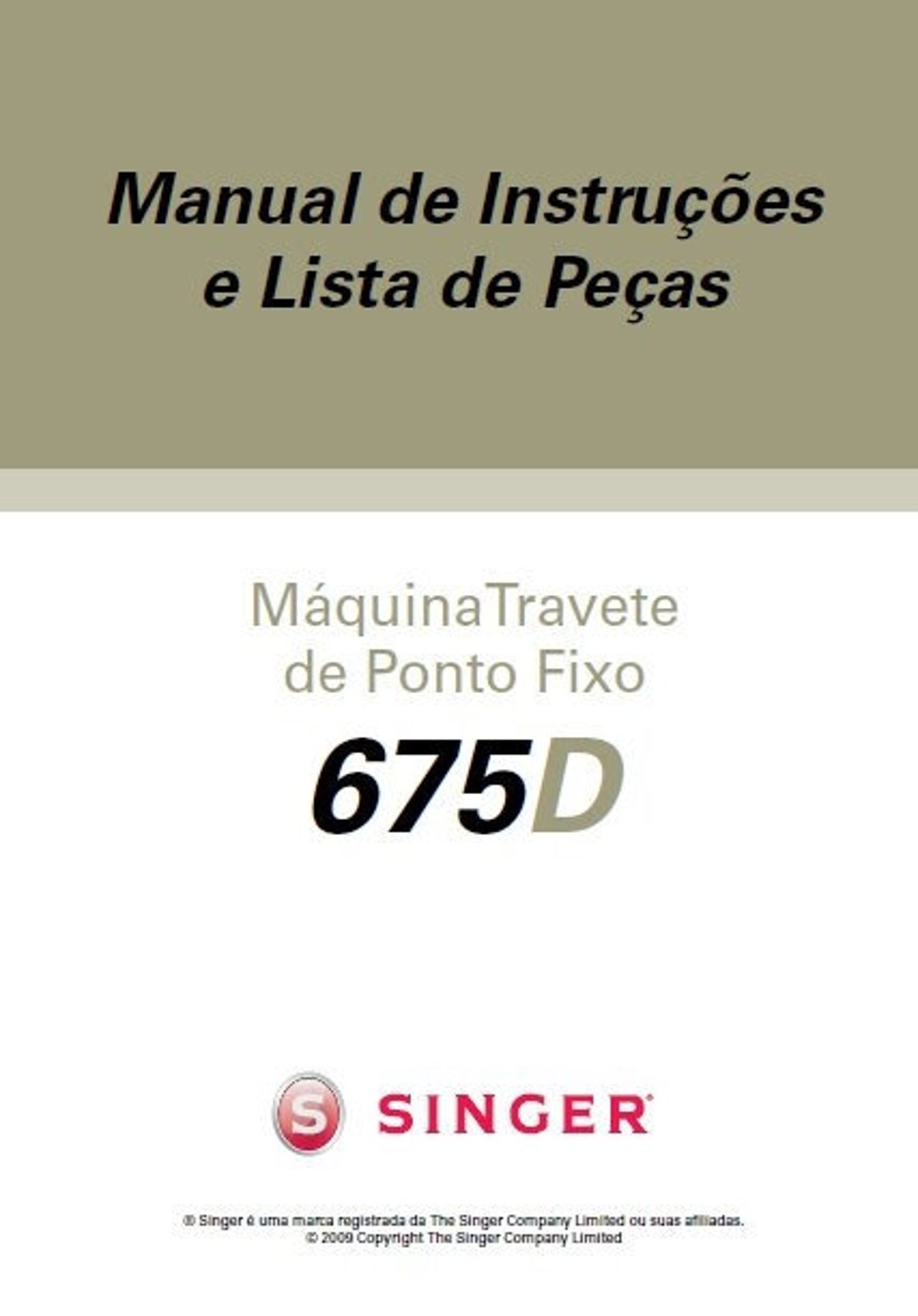 SINGER 675D Manual De Instrucoes Maquina De Costura Portugues - Etsy