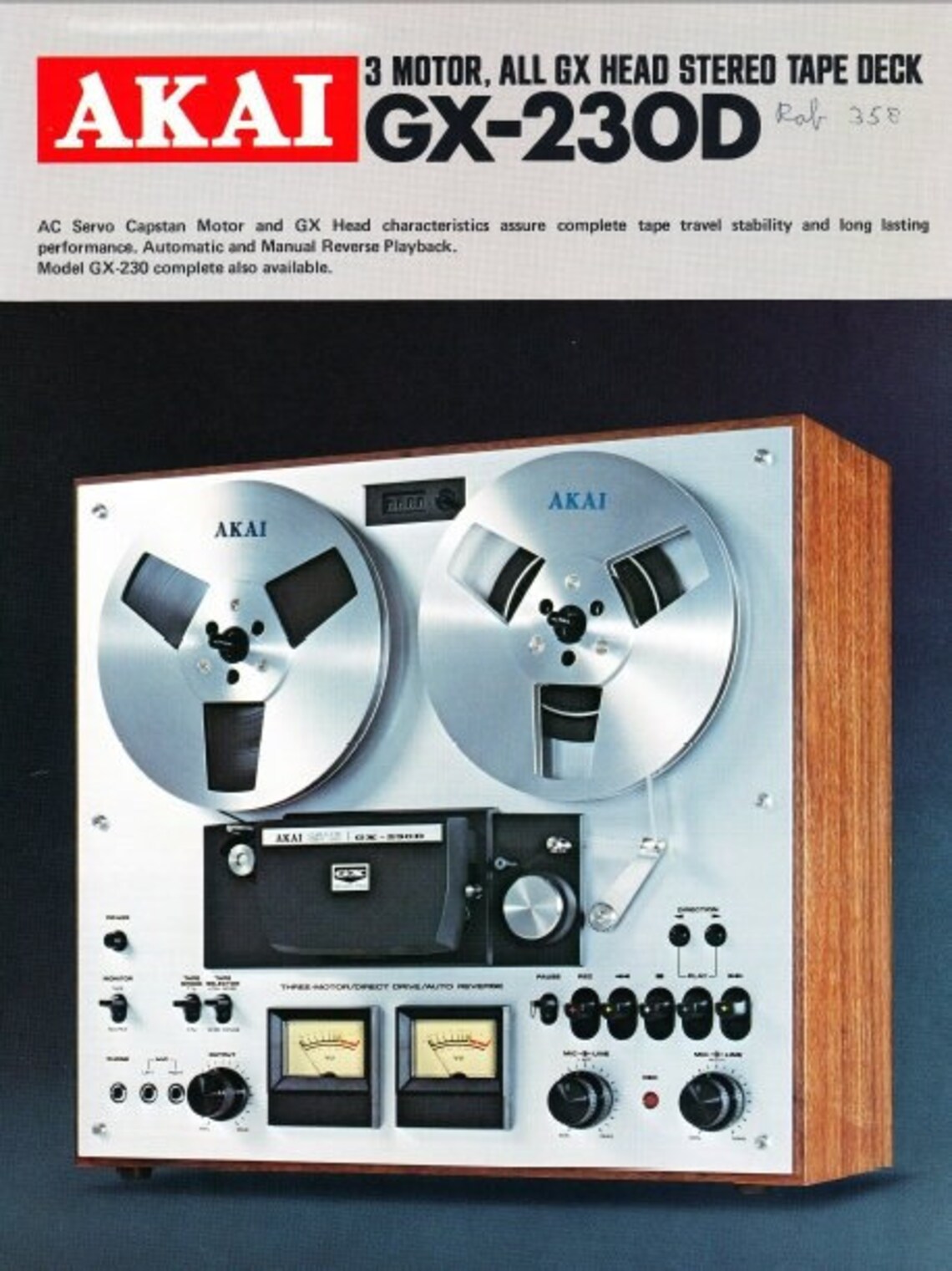 AKAI GX-230D Stereo Tape Deck Catalog - 2-page Guide (PDF Download) - Etsy