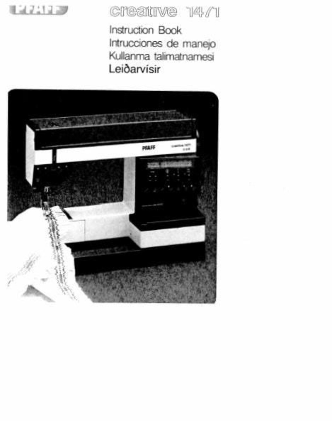 PFAFF Creative 1471 Sewing Machine Instruction Book - 76 Page English ...
