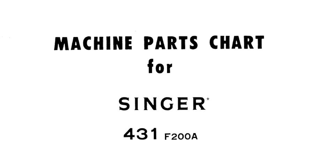 SINGER 431F200A Machine Parts Chart Sewing Machine in ENGLISH - Etsy