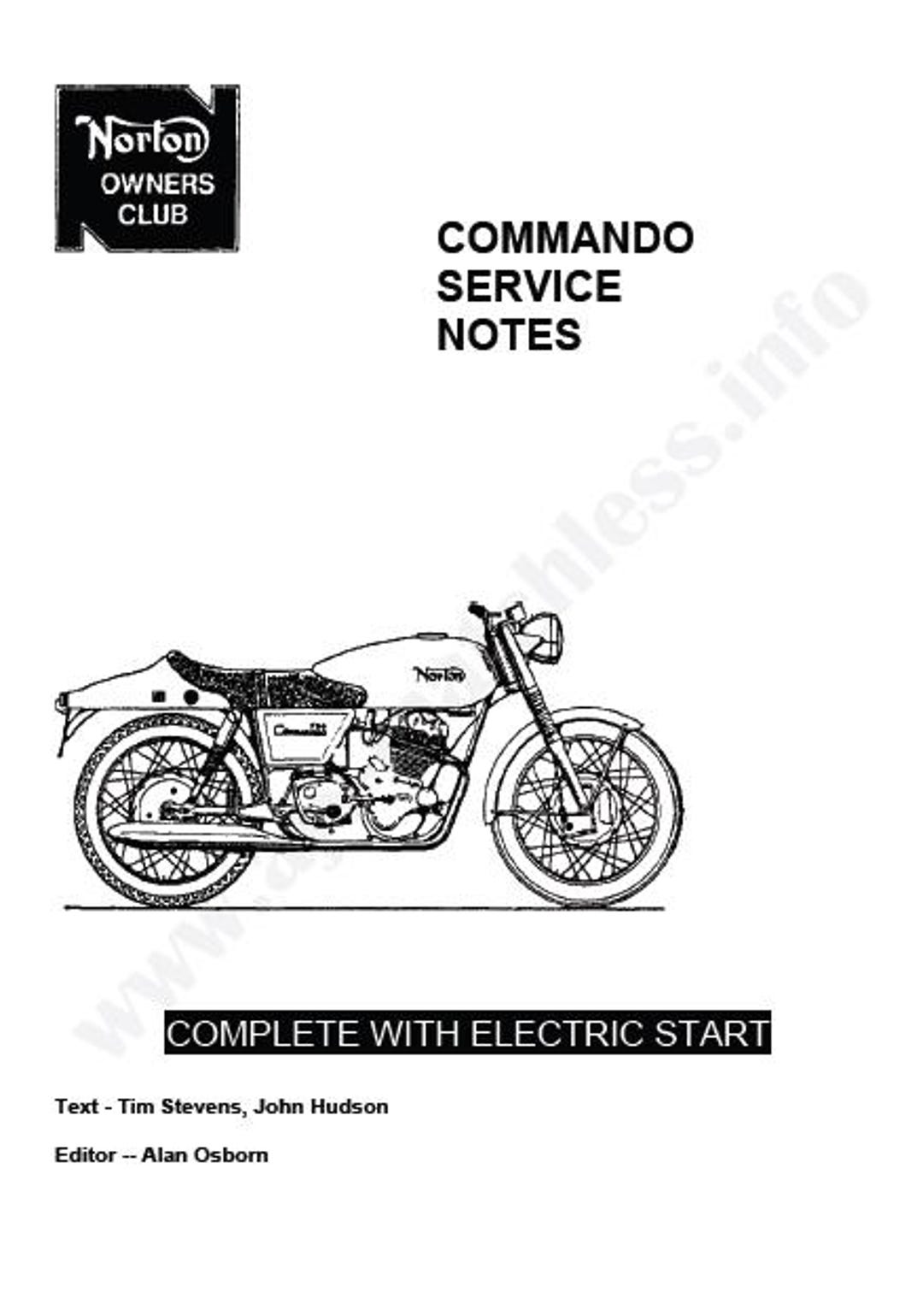 Norton Commando 750 Motorcycle Service Notes (PDF Download) - Etsy