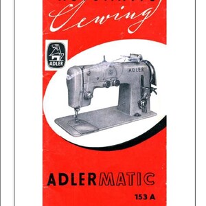 ADLER 153A Instruction Book Automatic Sewing Machine in ENGLISH - Etsy