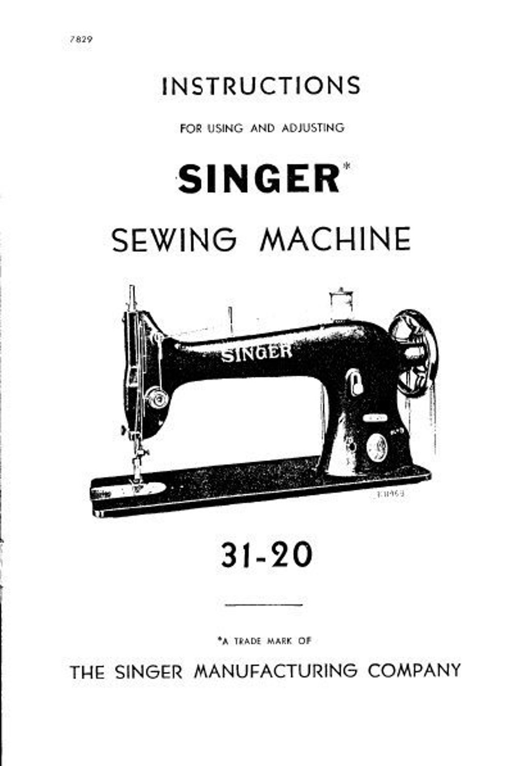 SINGER 31-20 Instructions for Using and Adjusting Sewing Machine in ...