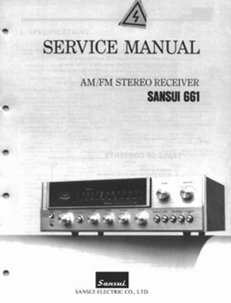 SANSUI 661 AM/FM Stereo Receiver Service Manual 34 Pages English Pdf ...
