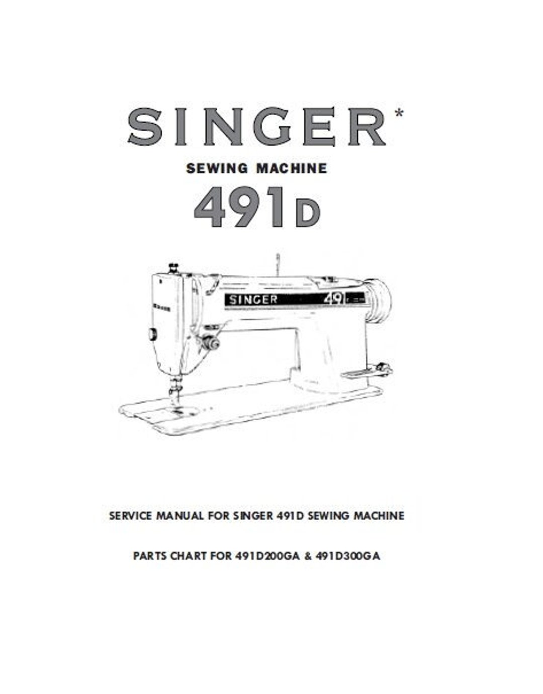 SINGER 491D Service Manual Sewing Machine in ENGLISH - Etsy