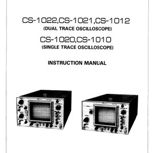 KENWOOD Cs-1022 Cs-1021 Cs-1012 Cs-1020 Cs-1010 Instruction Manual Dual and Single Trace ...