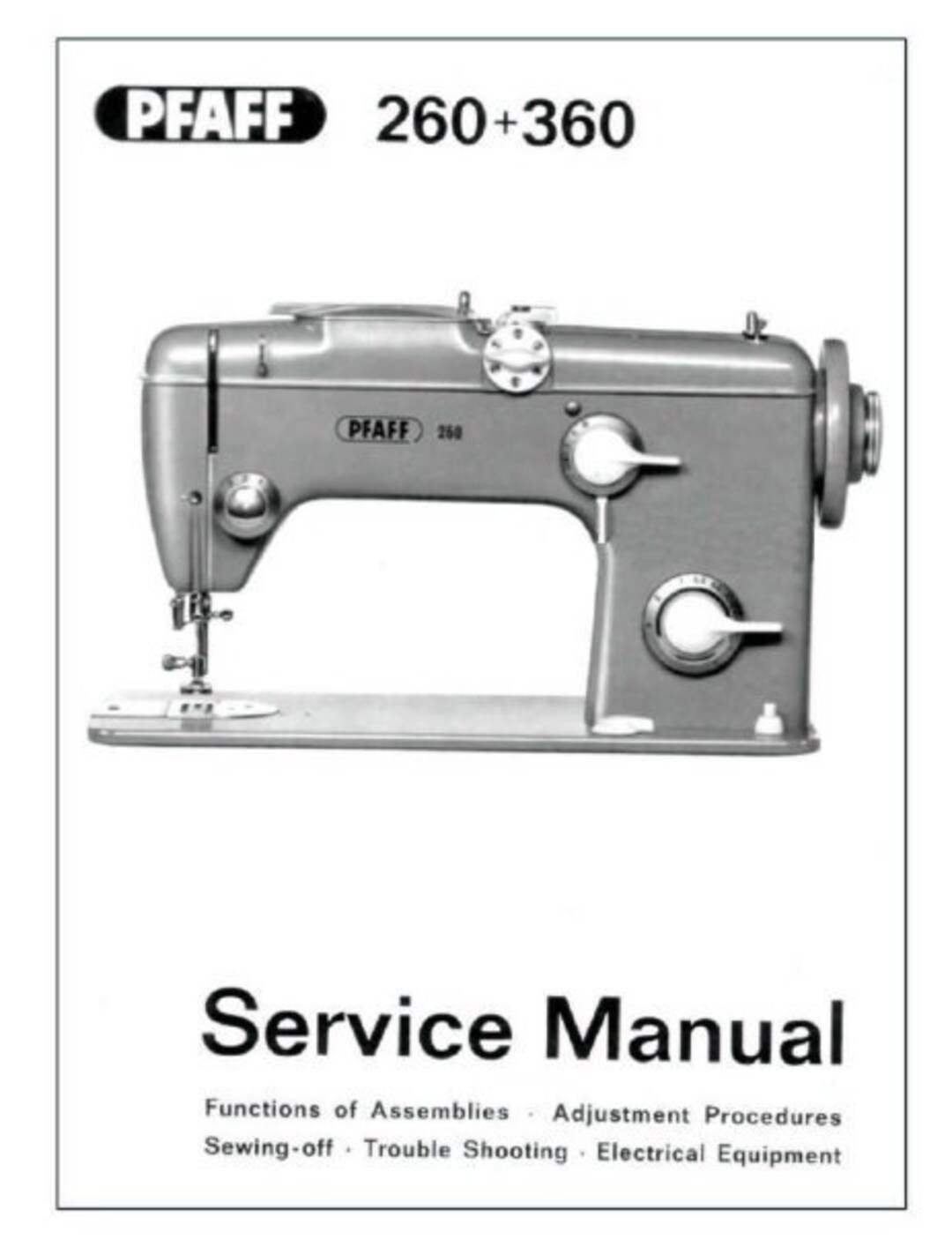 PFAFF 260 360 Service Manual Sewing Machine 90 Pages in English. Pdf ...