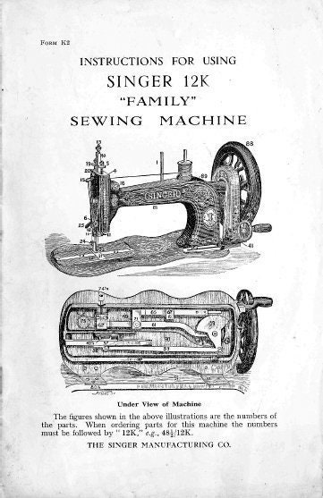 SINGER 12K Instructions Family Sewing Machine - Etsy