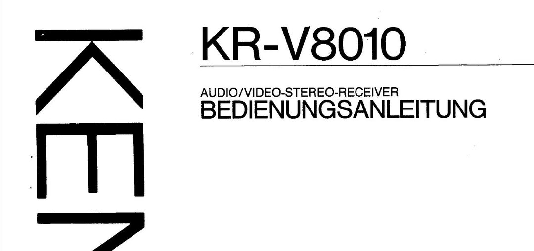 KENWOOD KR-V8010 Bedienungsanleitung Av Stereo Receiver DEUTSCH - Etsy